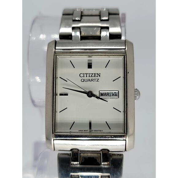 Citizen | Accessories | Silver Rectangular Citizen Quartz Watch With ...
